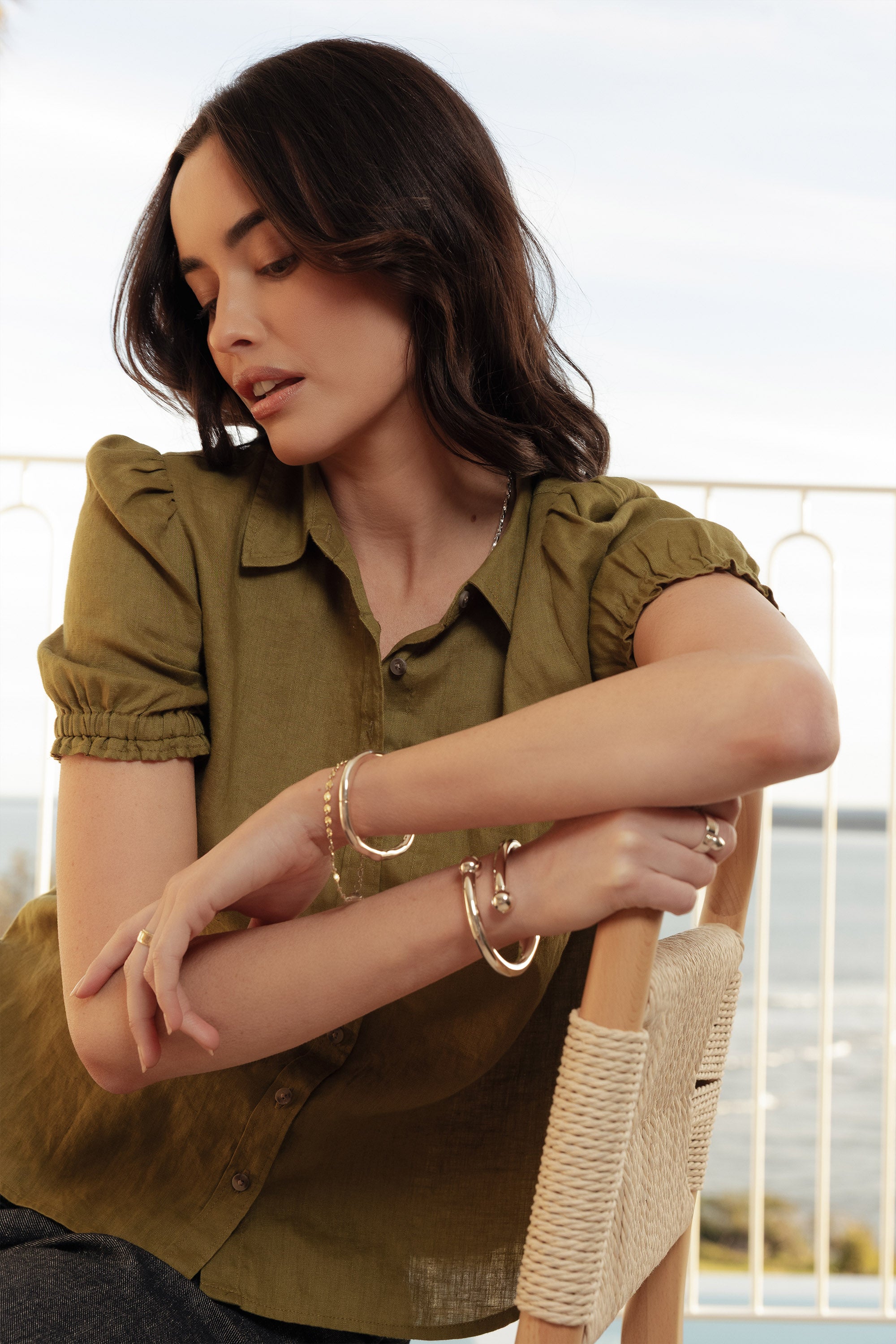 Shop Elementary Short Sleeve Linen Shirt (Jasper Green) | Elementary – Max