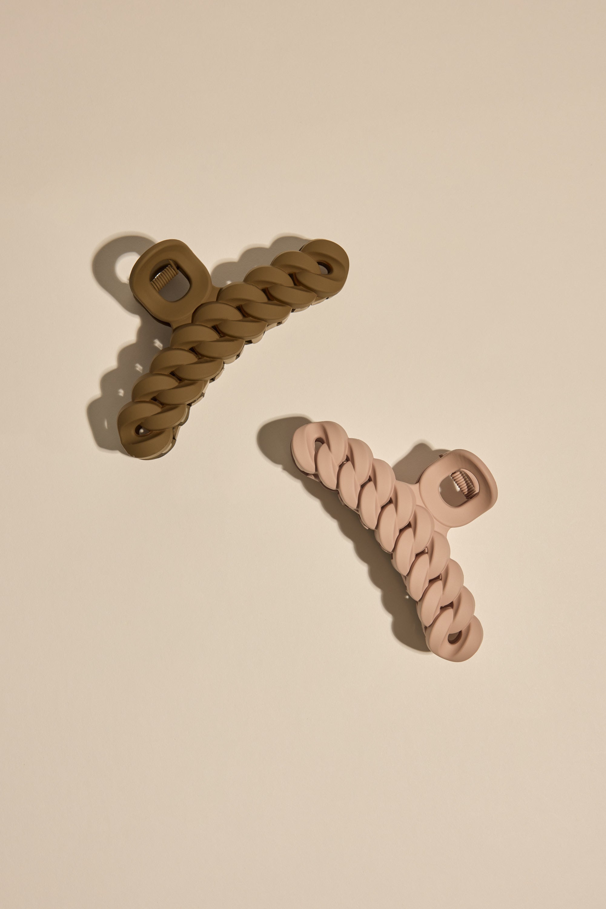 Shop 2 Pk Chain Hair Claw (Dusky Rose/Chocolate) | Max