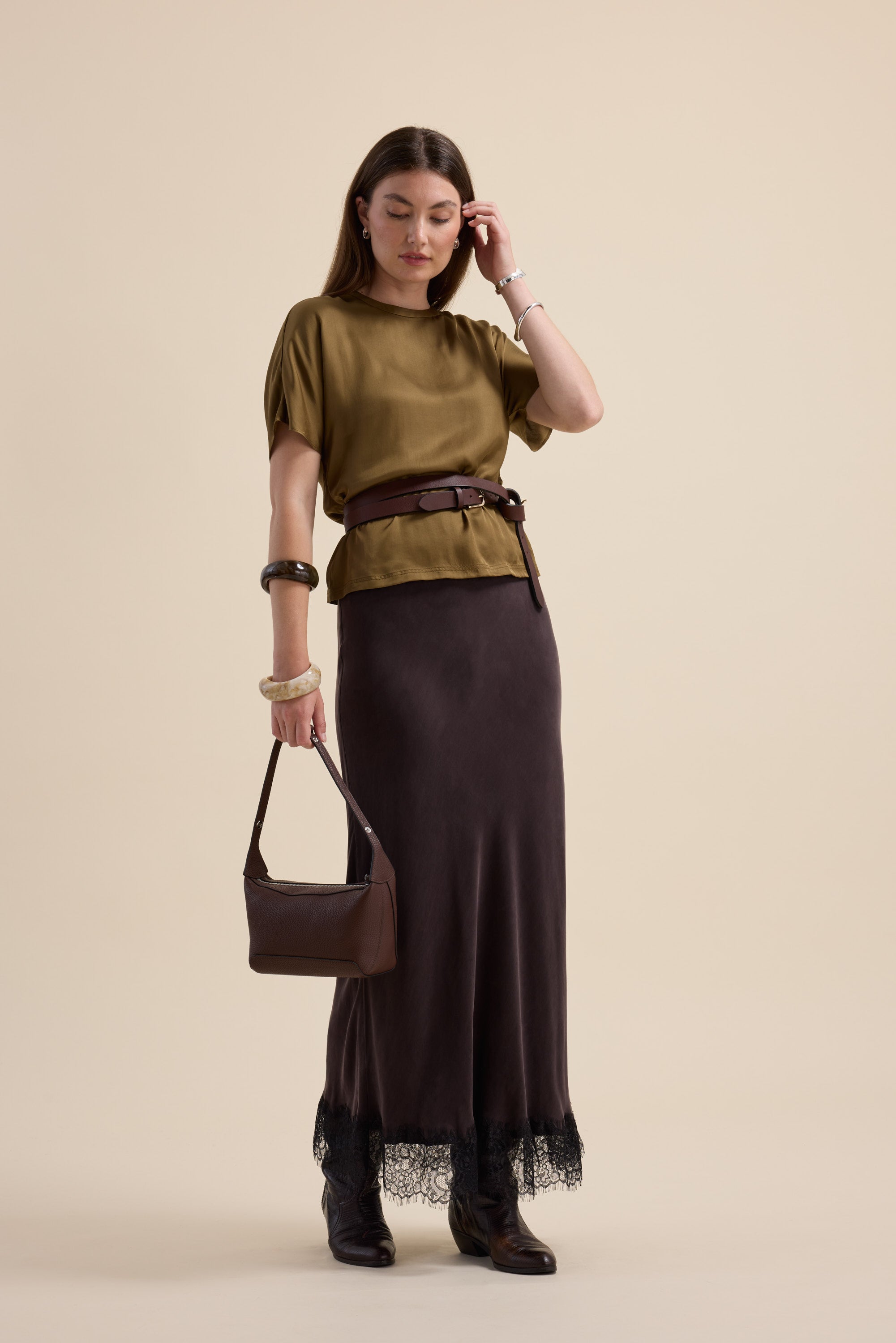 Shop The Satin Shell Top (Tarnished Gold) | Max